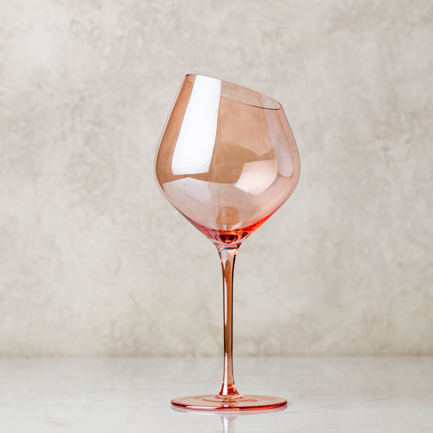 Coopers Hawk Winery And Restaurants Slant Peach Stemmed Wine Glass